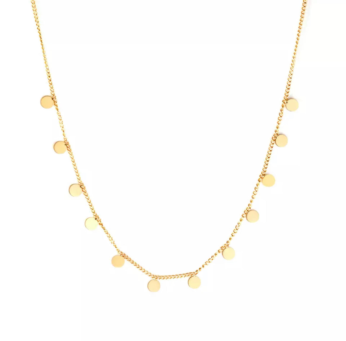 Gold Disc Dangle Necklace – Nazzar